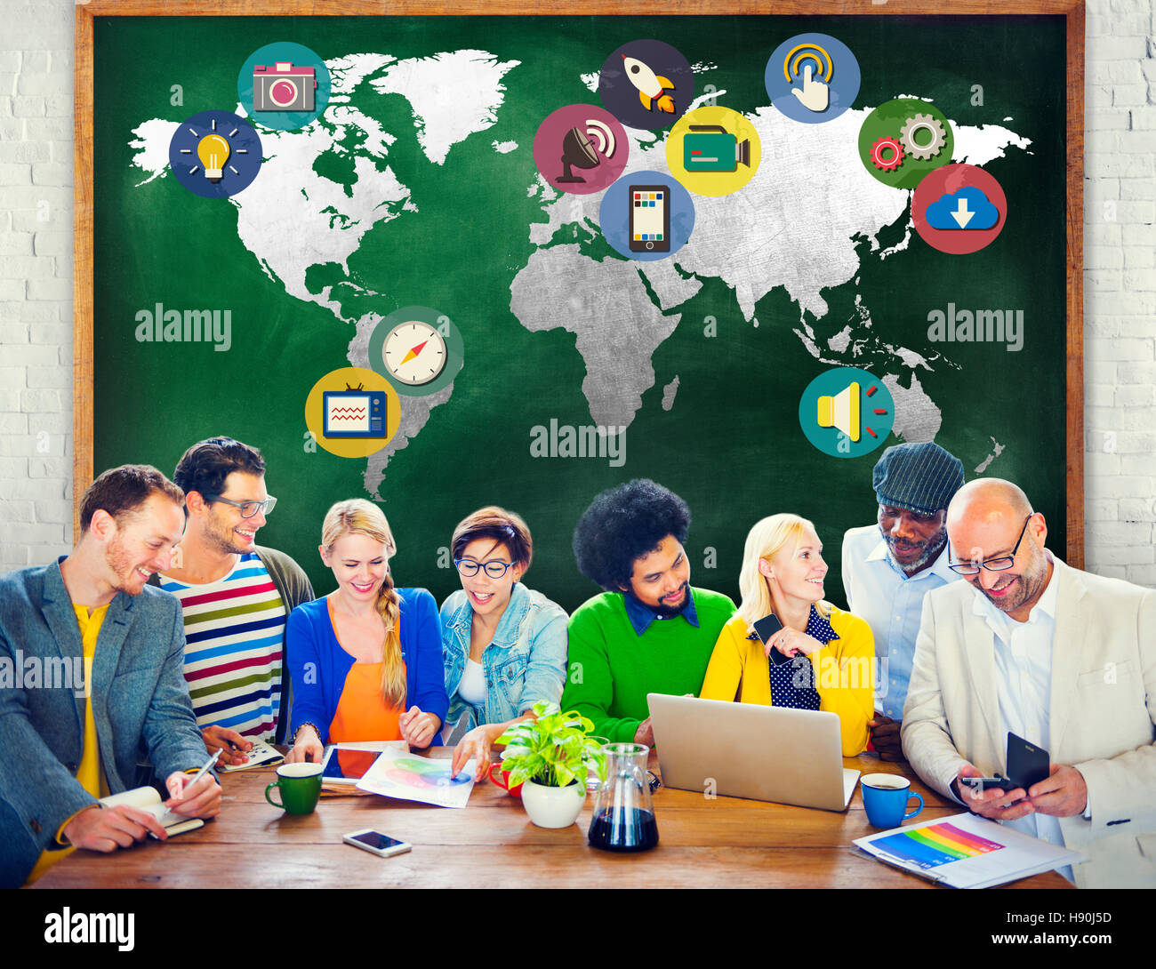 Global Media Social Media International Connection Concept Stock Photo ...