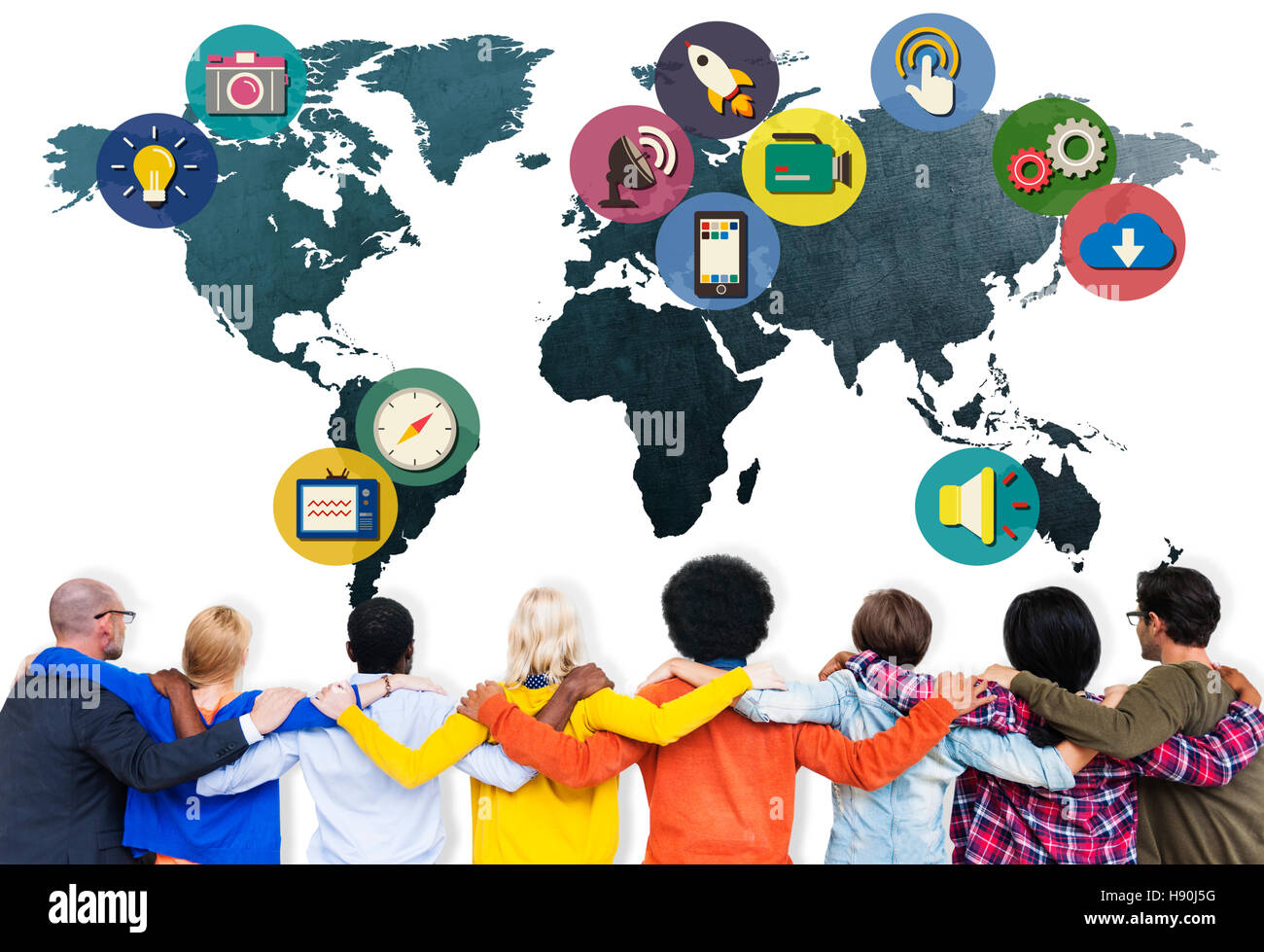 Global Media Social Media International Connection Concept Stock Photo ...