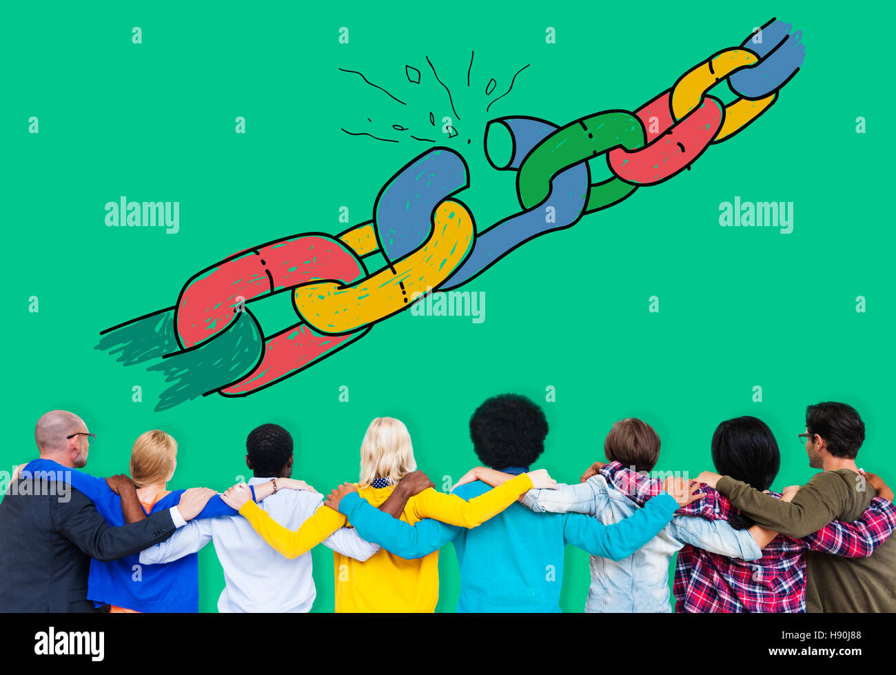 Chain Broken Stress Pressure Freedom Concept Stock Photo - Alamy