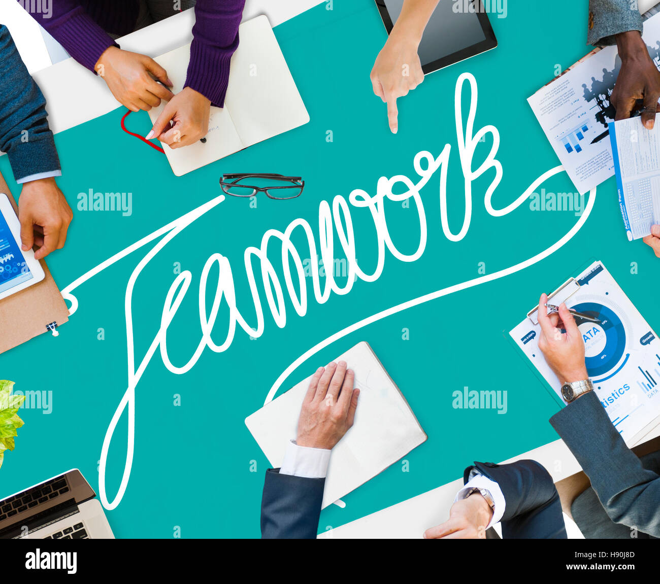 Teamwork Team Collaboration Support Member Unity Concept Stock Photo ...