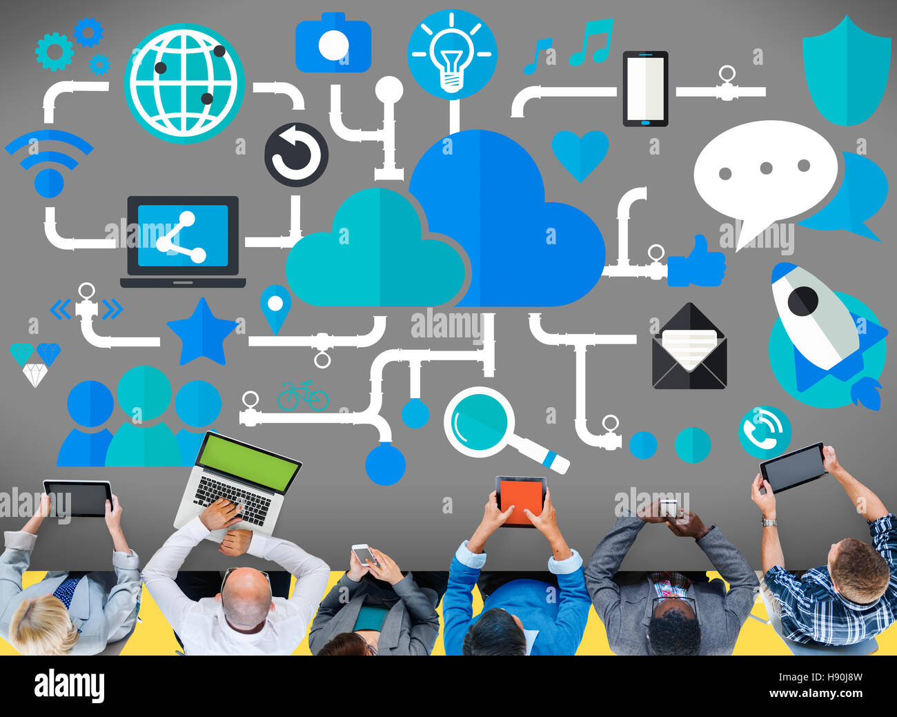 Social Media Social Networking Technology Connection Concept Stock ...