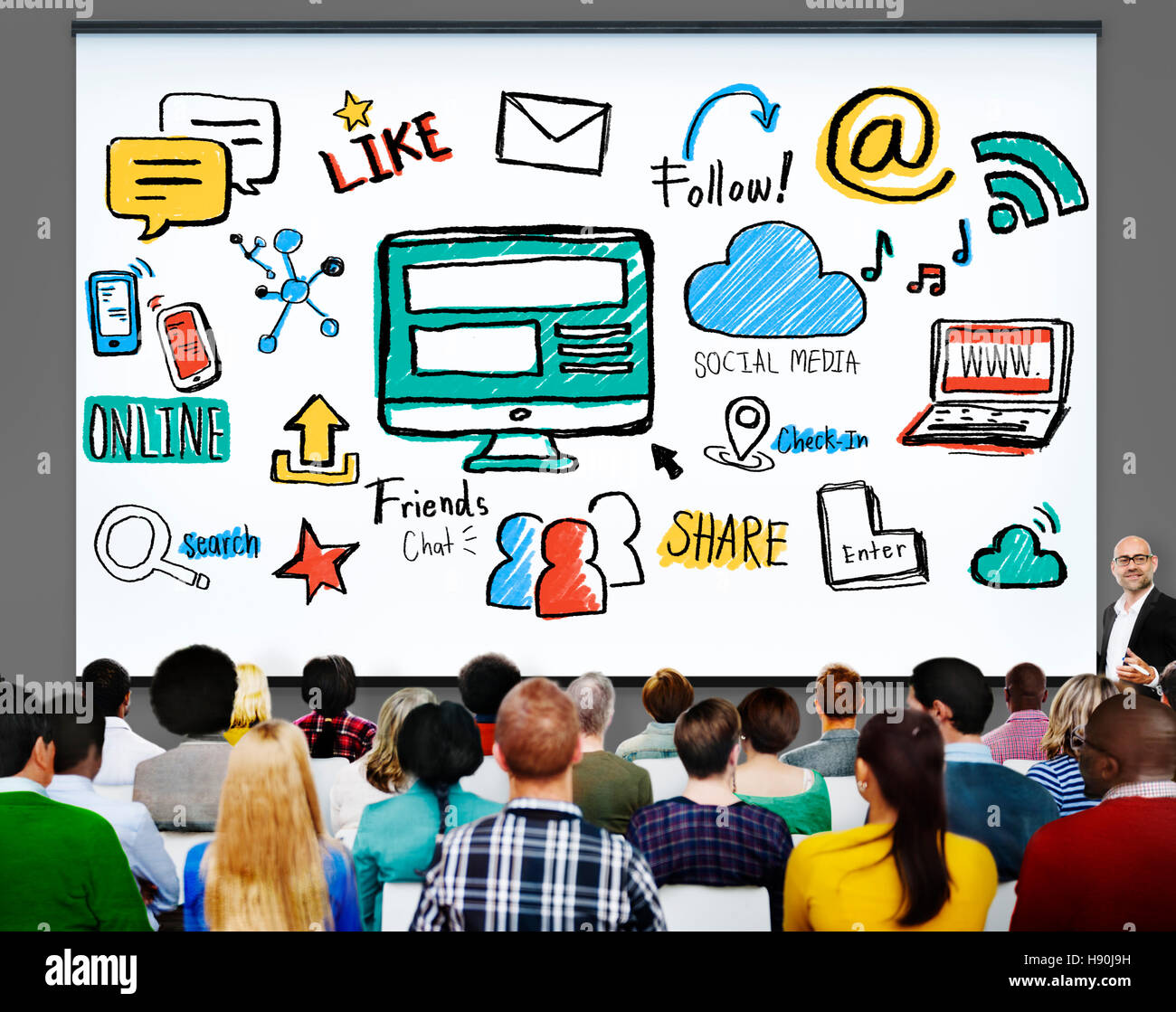 Social Media Social Networking Technology Connection Concept Stock ...