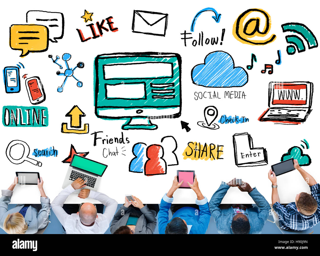 Social Media Social Networking Technology Connection Concept Stock ...