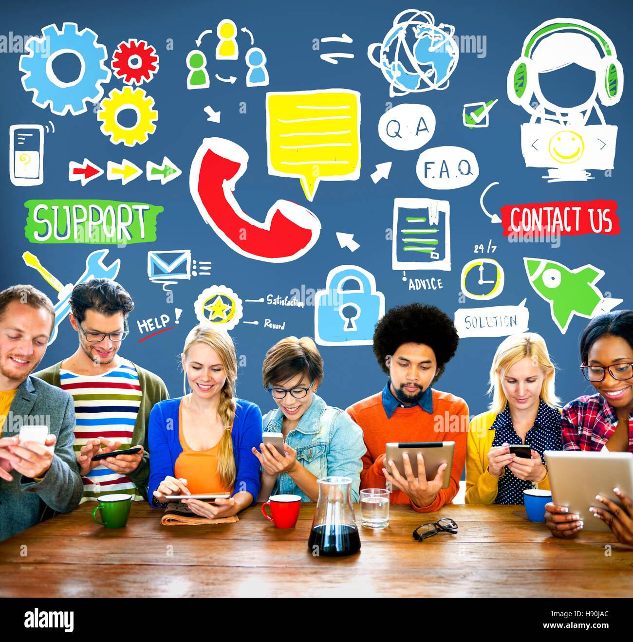 Customer Service Support Solution Assistance Aid Concept Stock Photo ...