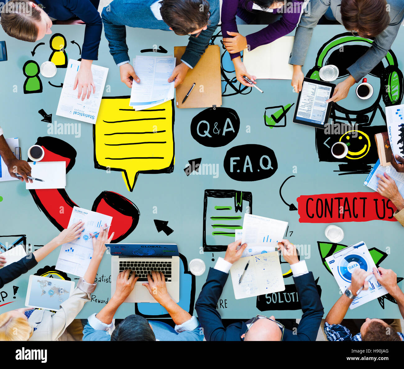 Customer Service Support Solution Assistance Aid Concept Stock Photo ...