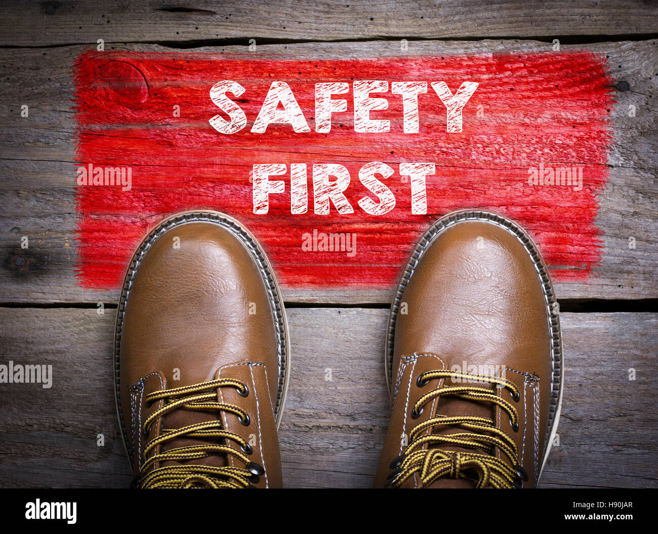 Safety boot sign hi-res stock photography and images - Alamy