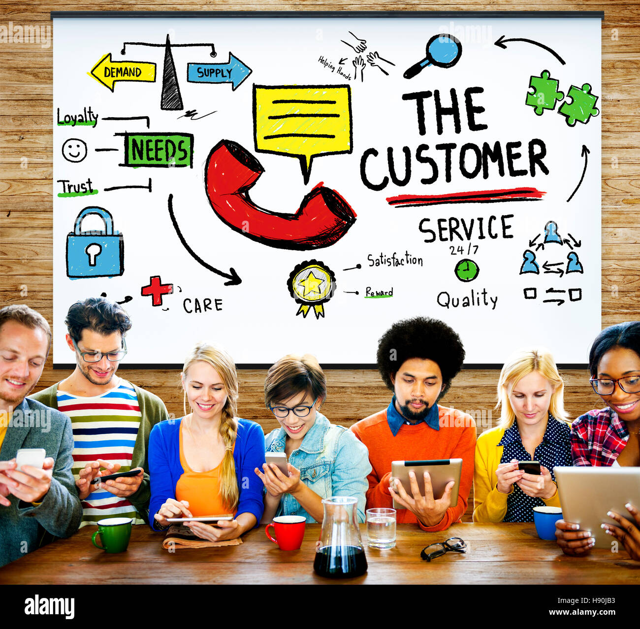 Customer Service Support Solution Assistance Aid Concept Stock Photo ...