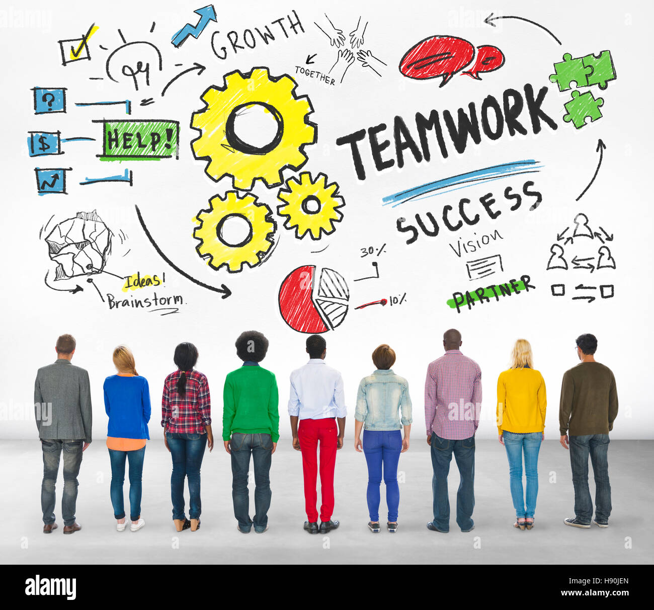 Teamwork Team Together Collaboration Group People Diversity Concept ...