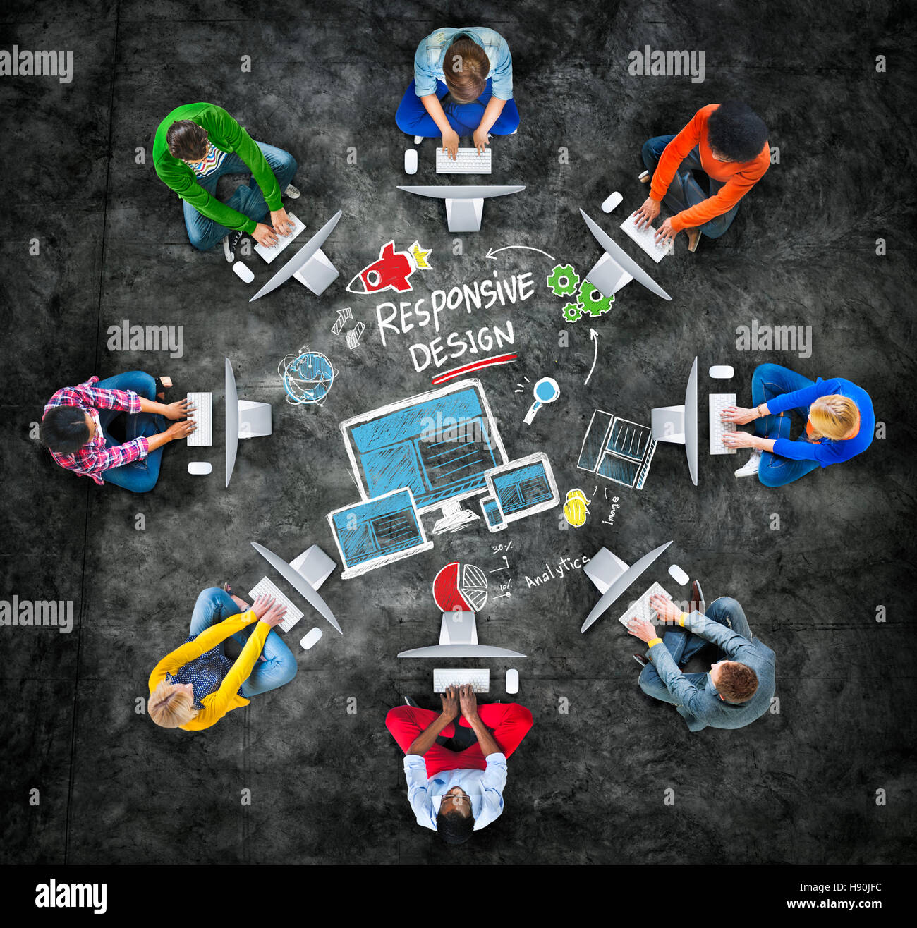 Responsive Design Internet Web Online Technology Computer Concept Stock ...