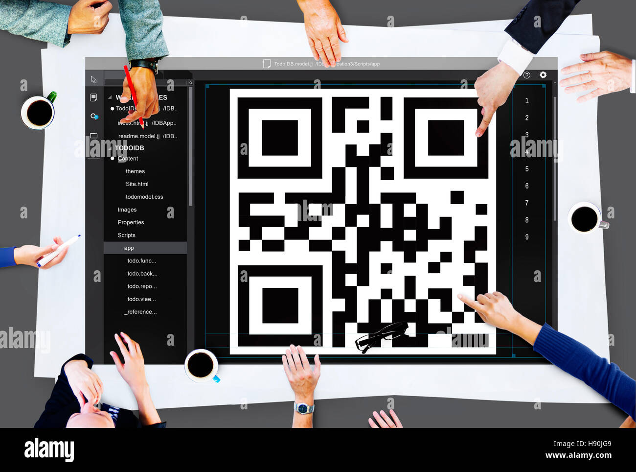 QR Code Encryption Interface Coding Concept Stock Photo - Alamy