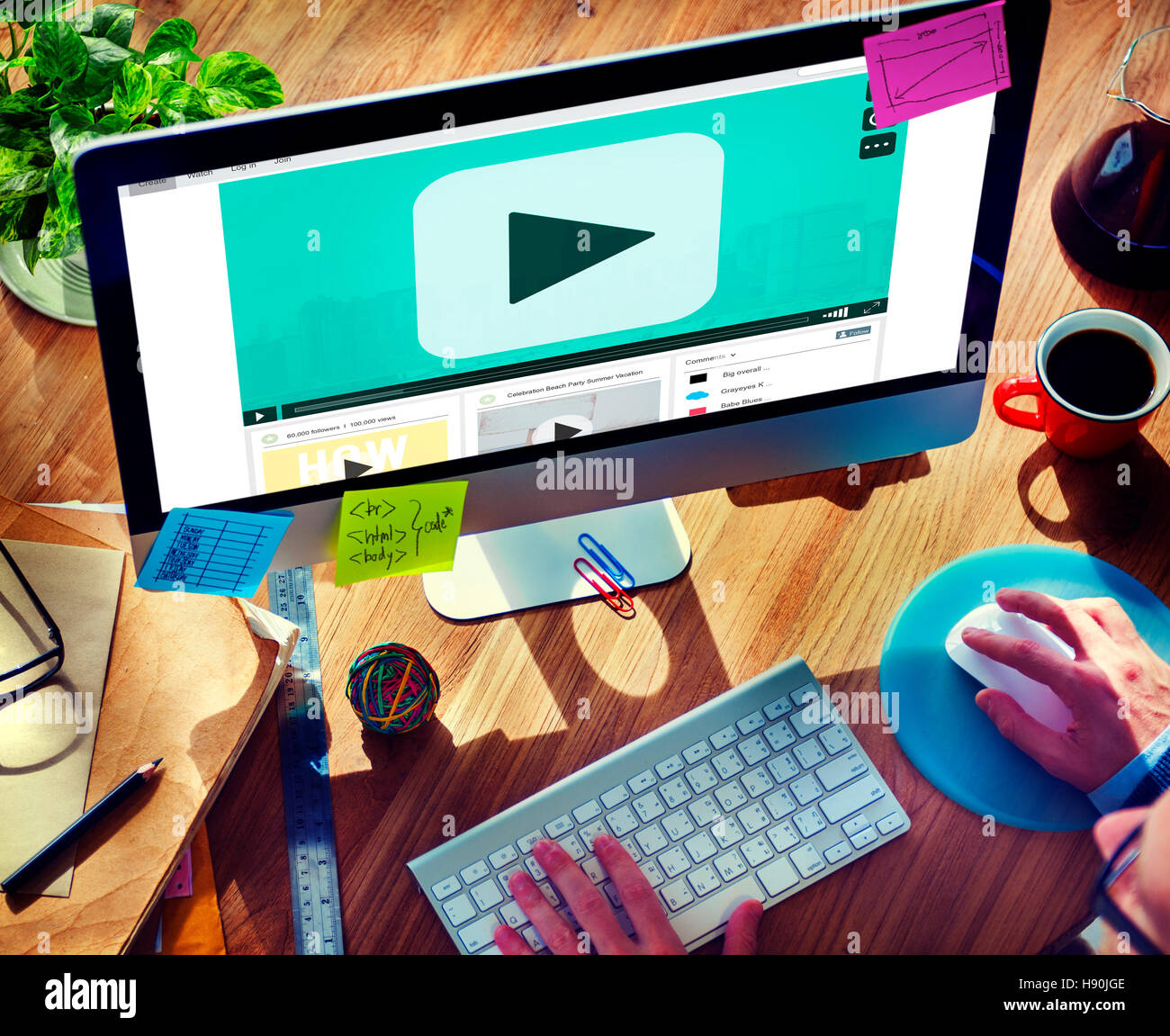 Play Button Audio Video Media Technology Concept Stock Photo - Alamy