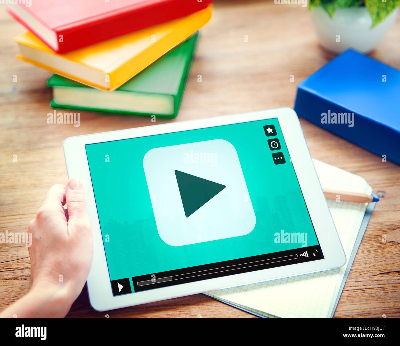 Play Button Audio Video Media Technology Concept Stock Photo - Alamy