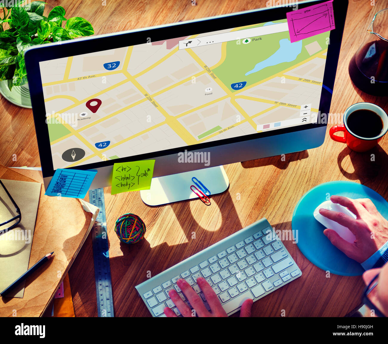 Map Mapping Location Guideline Navigation Concept Stock Photo - Alamy