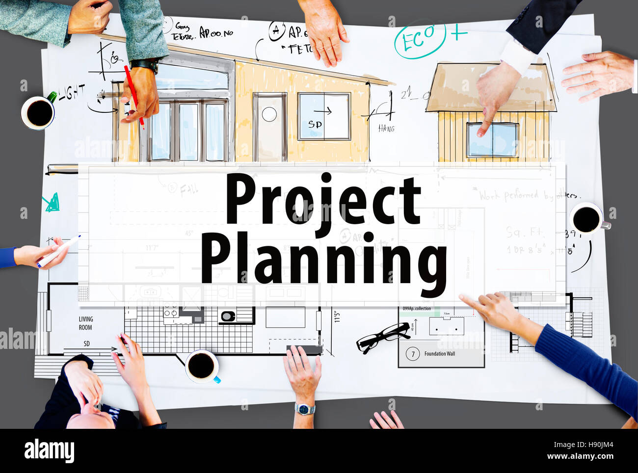 Project Planning Construction Design Blueprint Concept Stock Photo - Alamy