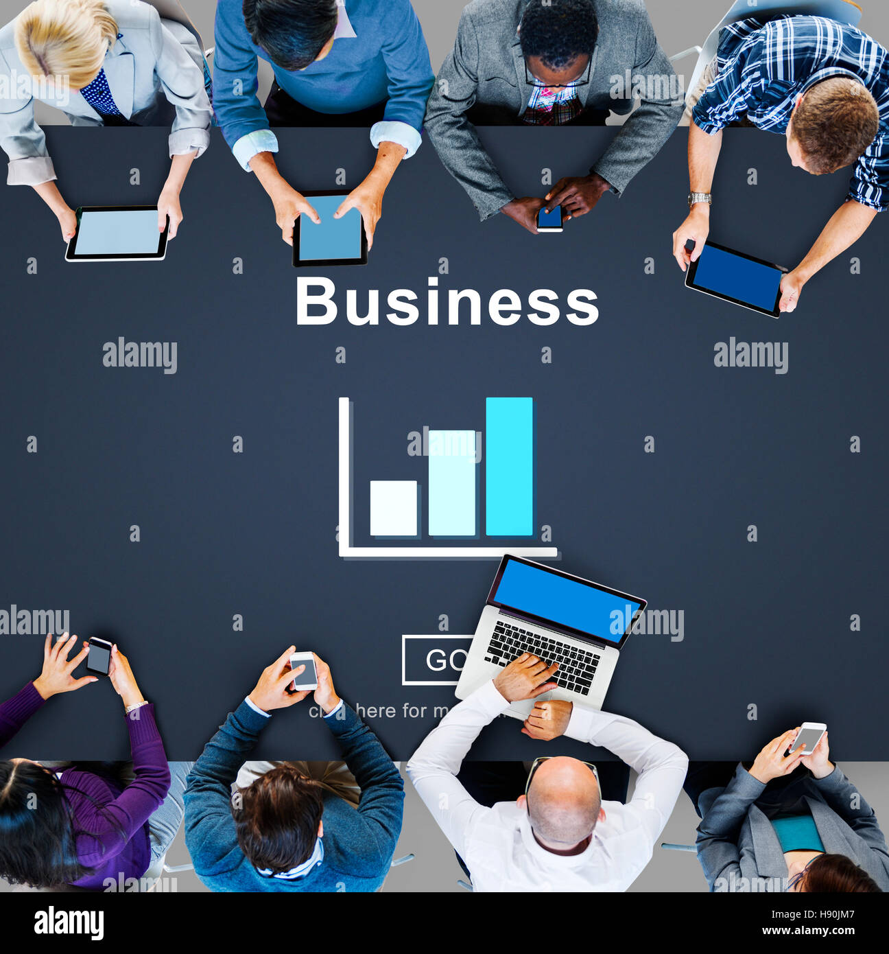 Business Organization Bar Chart Statistics Concept Stock Photo - Alamy