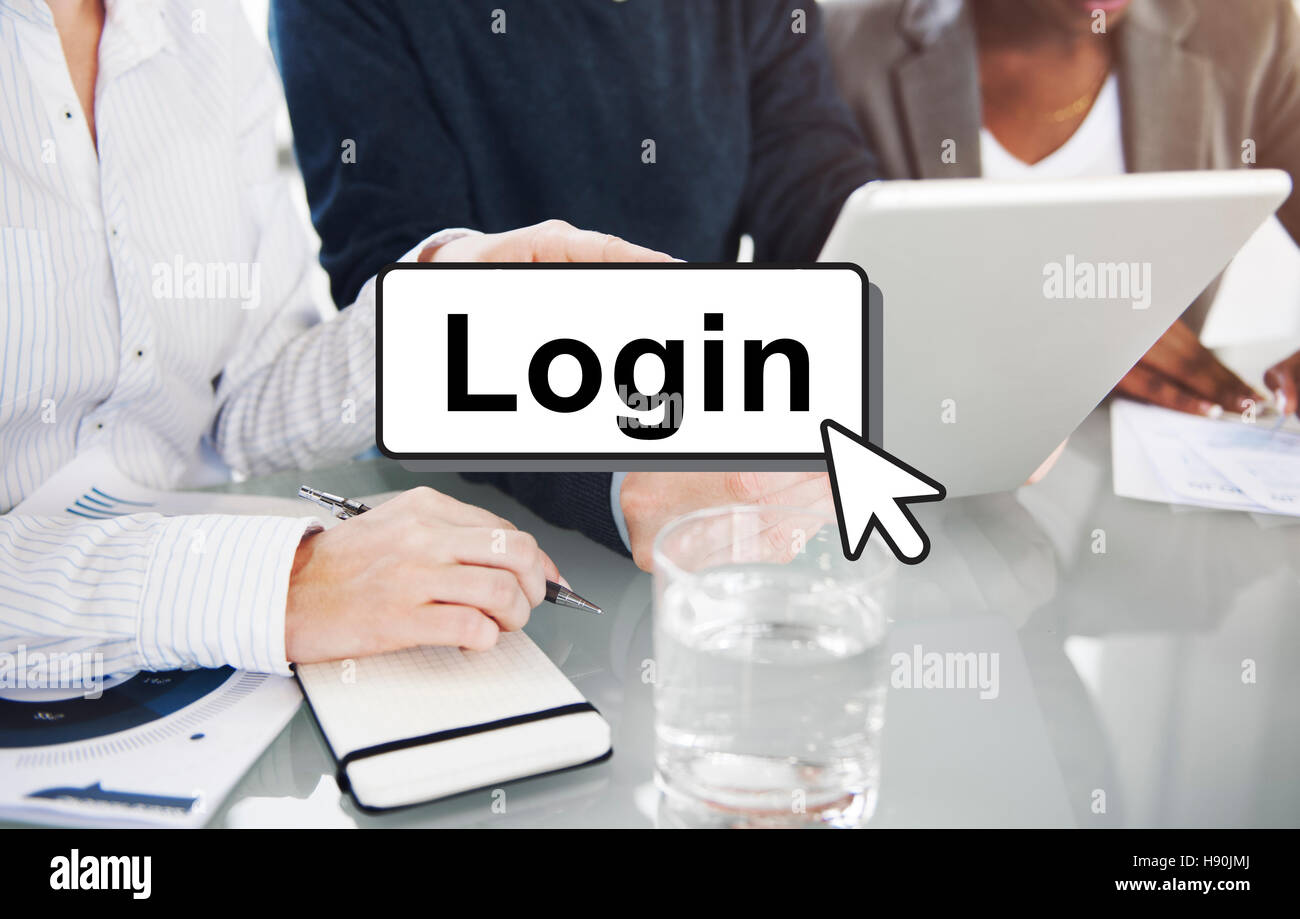 Login Online Digital Technology Click Concept Stock Photo - Alamy