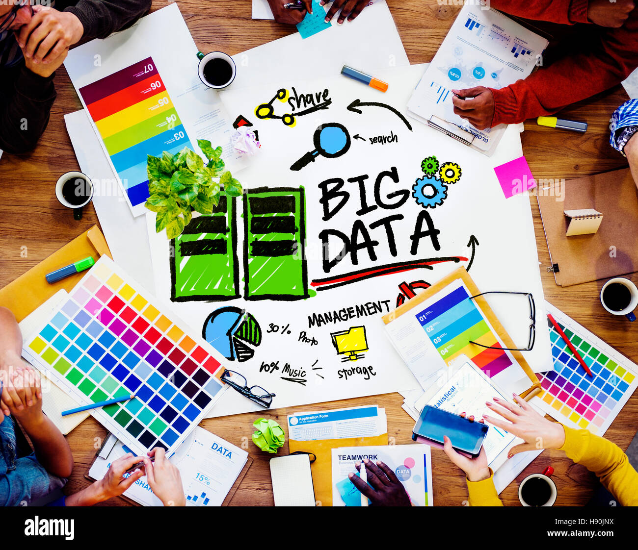 Diversity People Big Data Working Teamwork Discussion Concept Stock ...