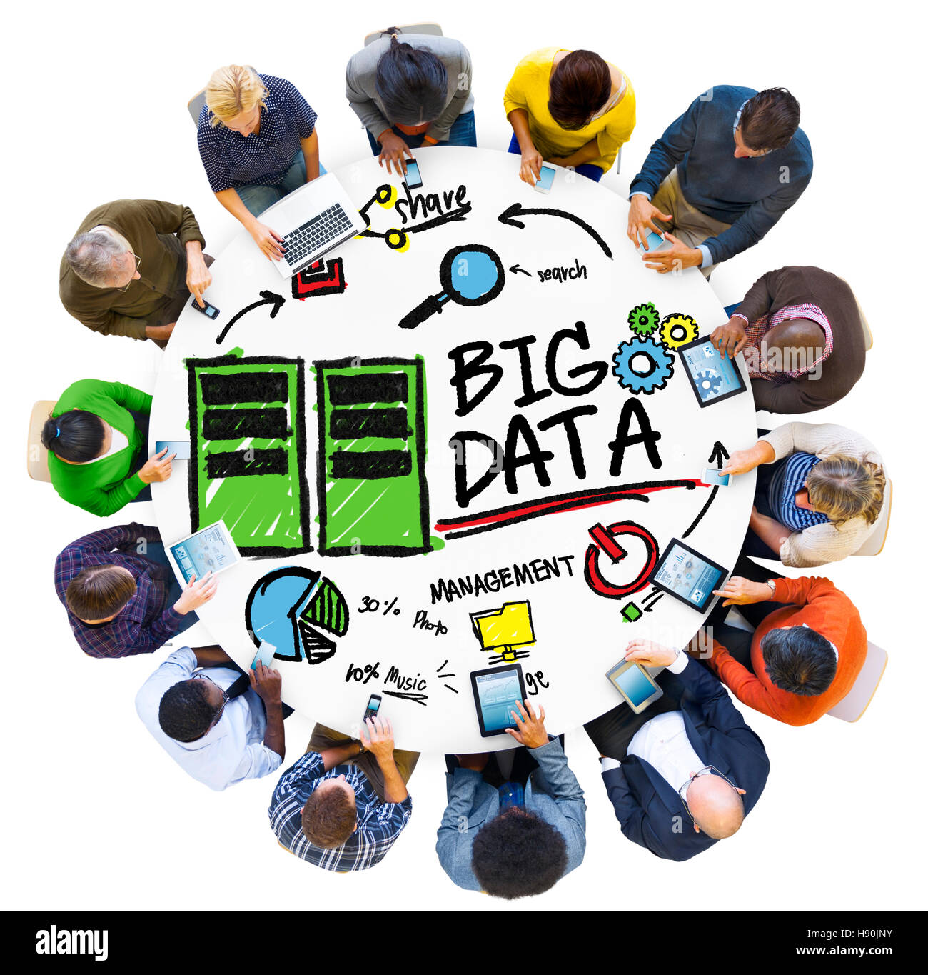 Diversity People Big Data Communication Digital Devices Concept Stock ...