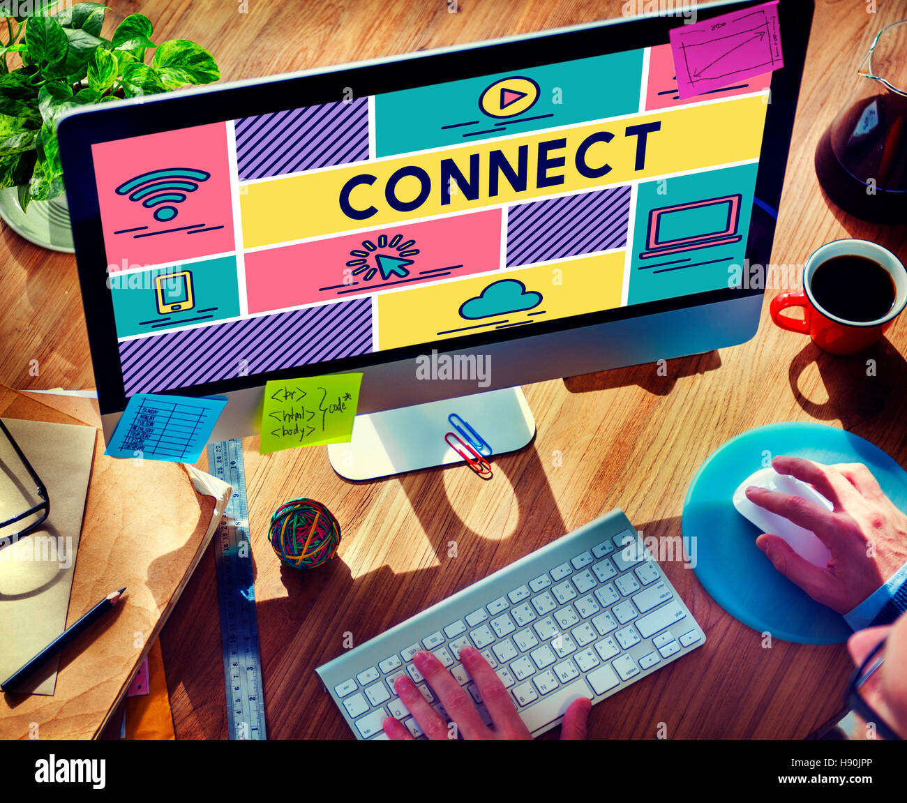 Connect Sharing Networking Communication Internet Concept Stock Photo ...