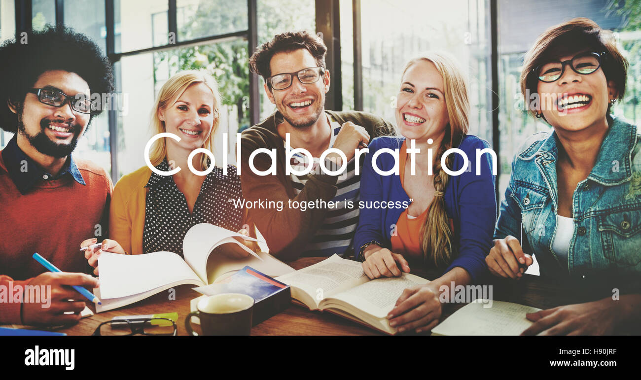 Collaboration Colleagues Cooperation Teamwork Concept Stock Photo - Alamy