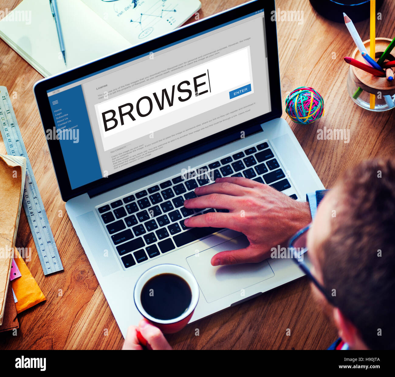 Digital Content Sharing Connect Website Searchbar Concept Stock Photo ...