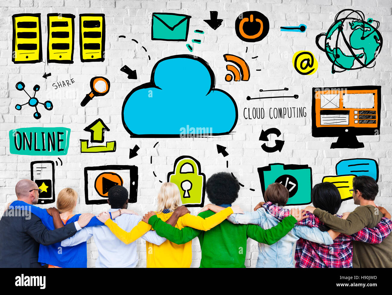 Diversity People Cloud Computing Teamwork Support Concept Stock Photo ...