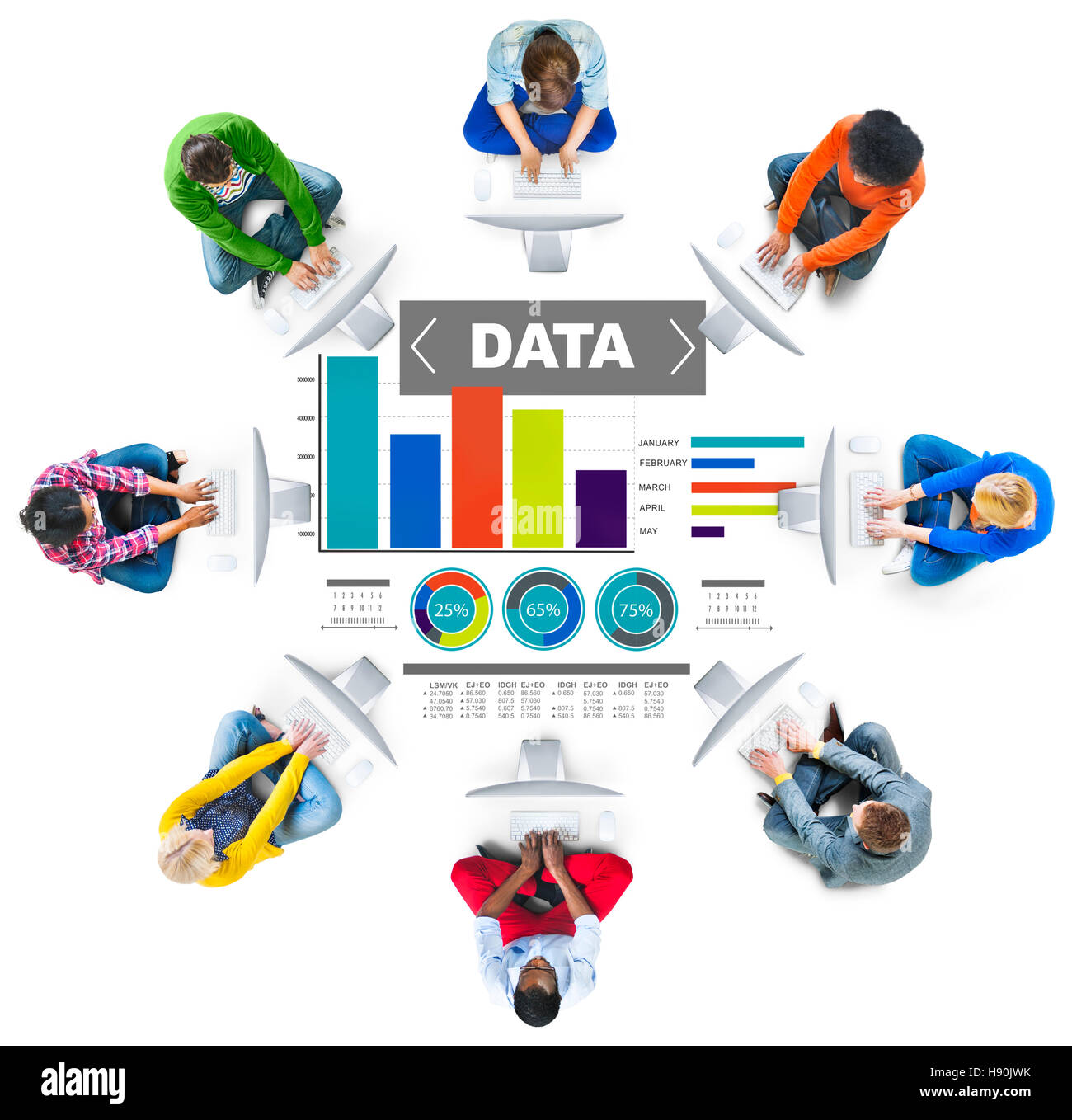 Data Analytics Chart Performance Pattern Statistics Information Concept ...