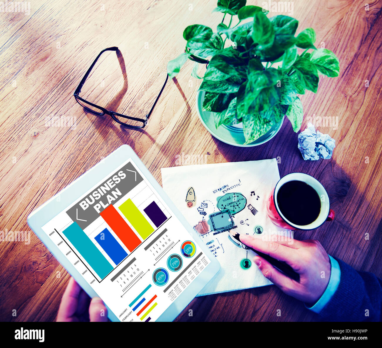 business plan graph brainstorming strategy idea info concept Stock ...