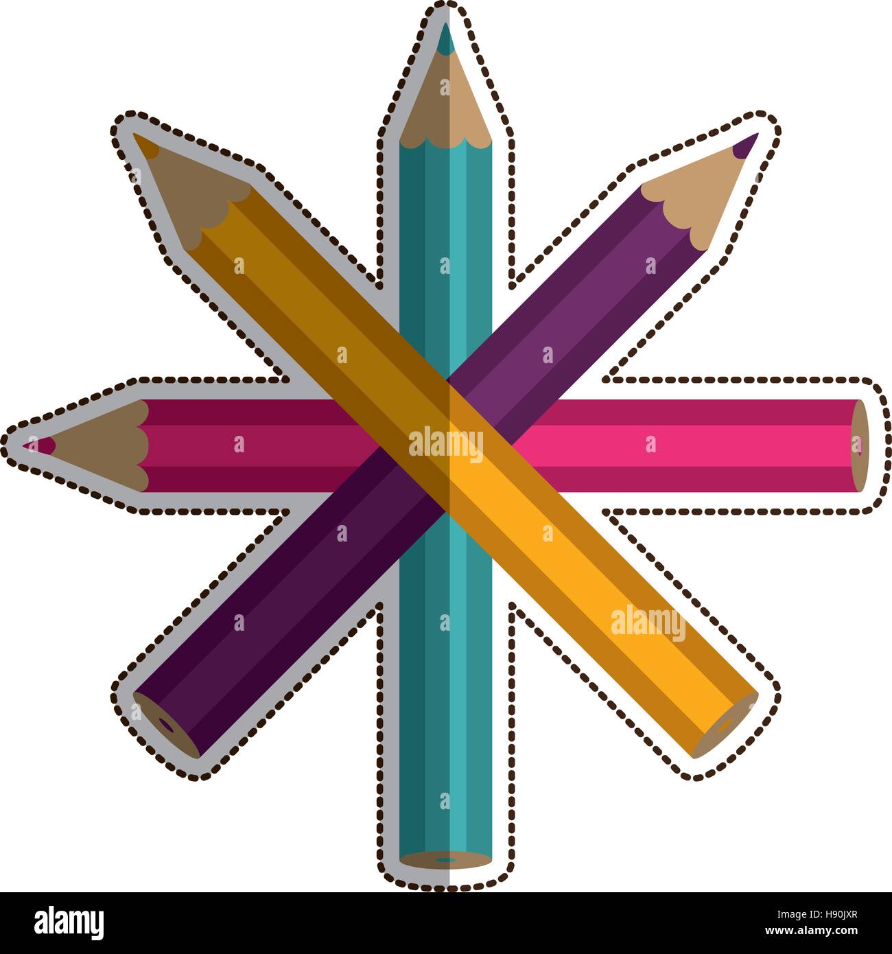 Color pencil icon. School education learning and knowledge theme ...