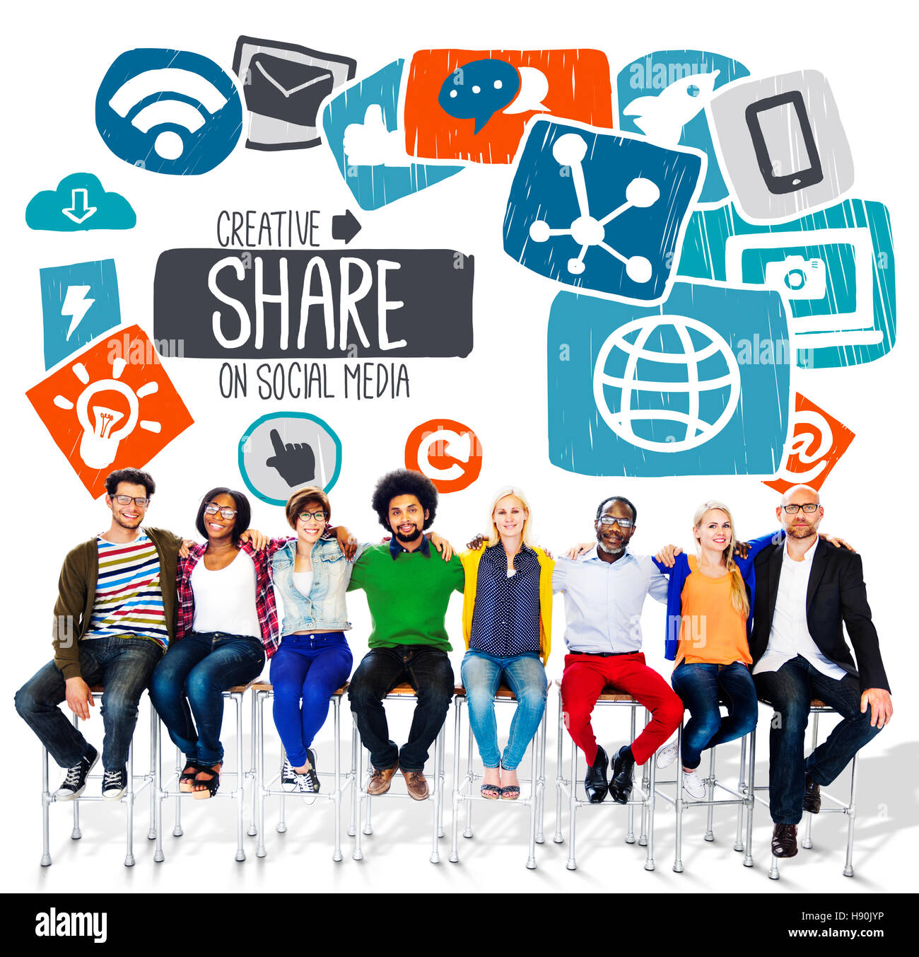 Share Sharing Social Media Networking Online Download Concept Stock ...