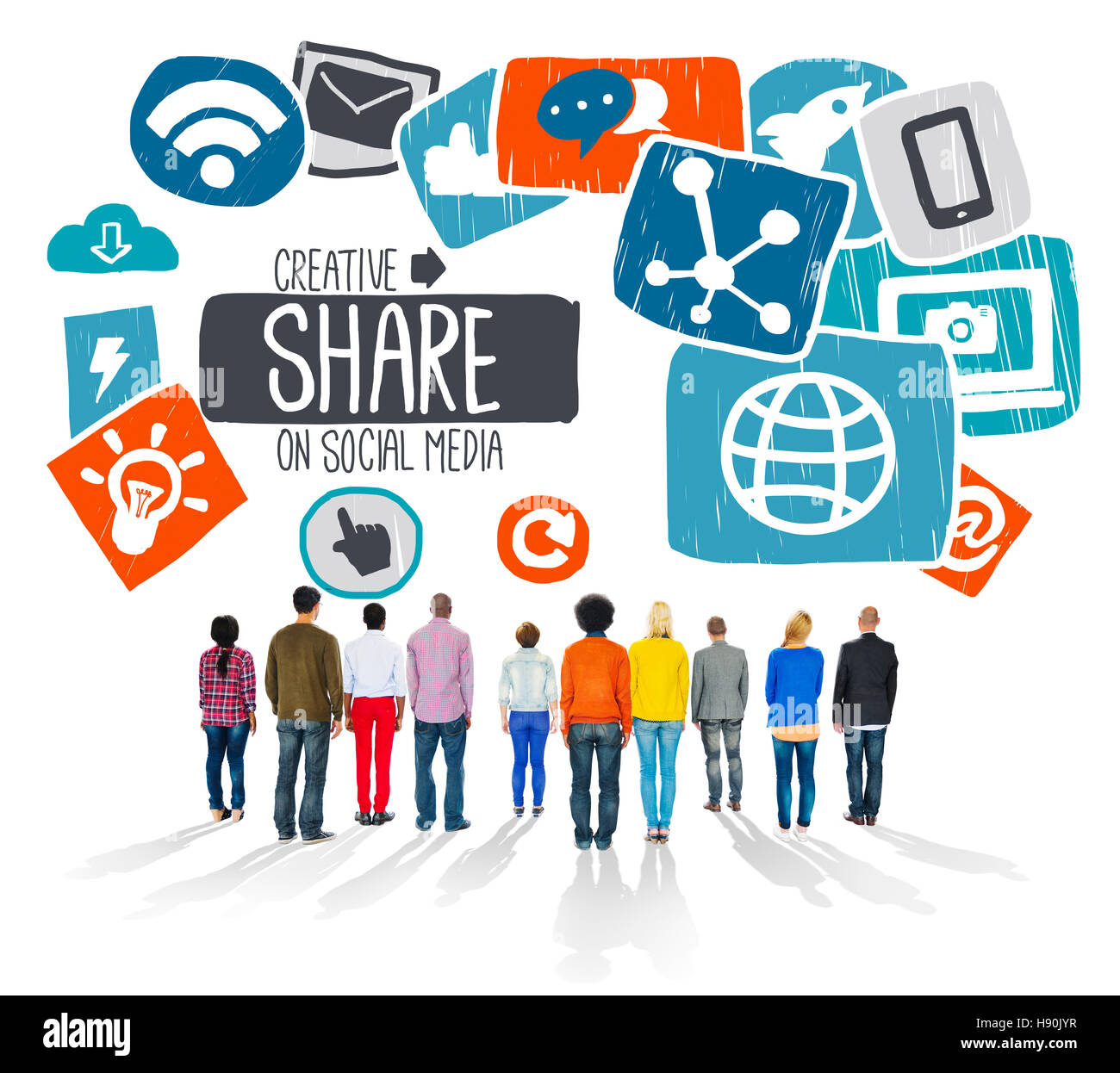 Share Sharing Social Media Networking Online Download Concept Stock ...