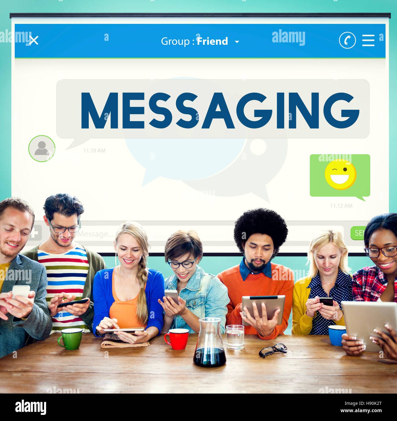 Messaging Chat Communication Connection Online Concept Stock Photo - Alamy