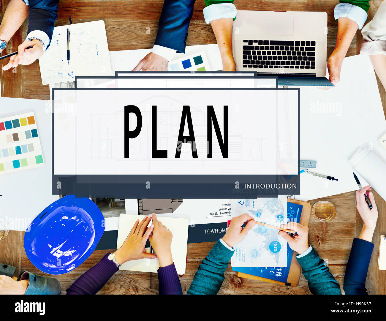 Plan Planning Architecture Blueprint Drawing Concept Stock Photo - Alamy