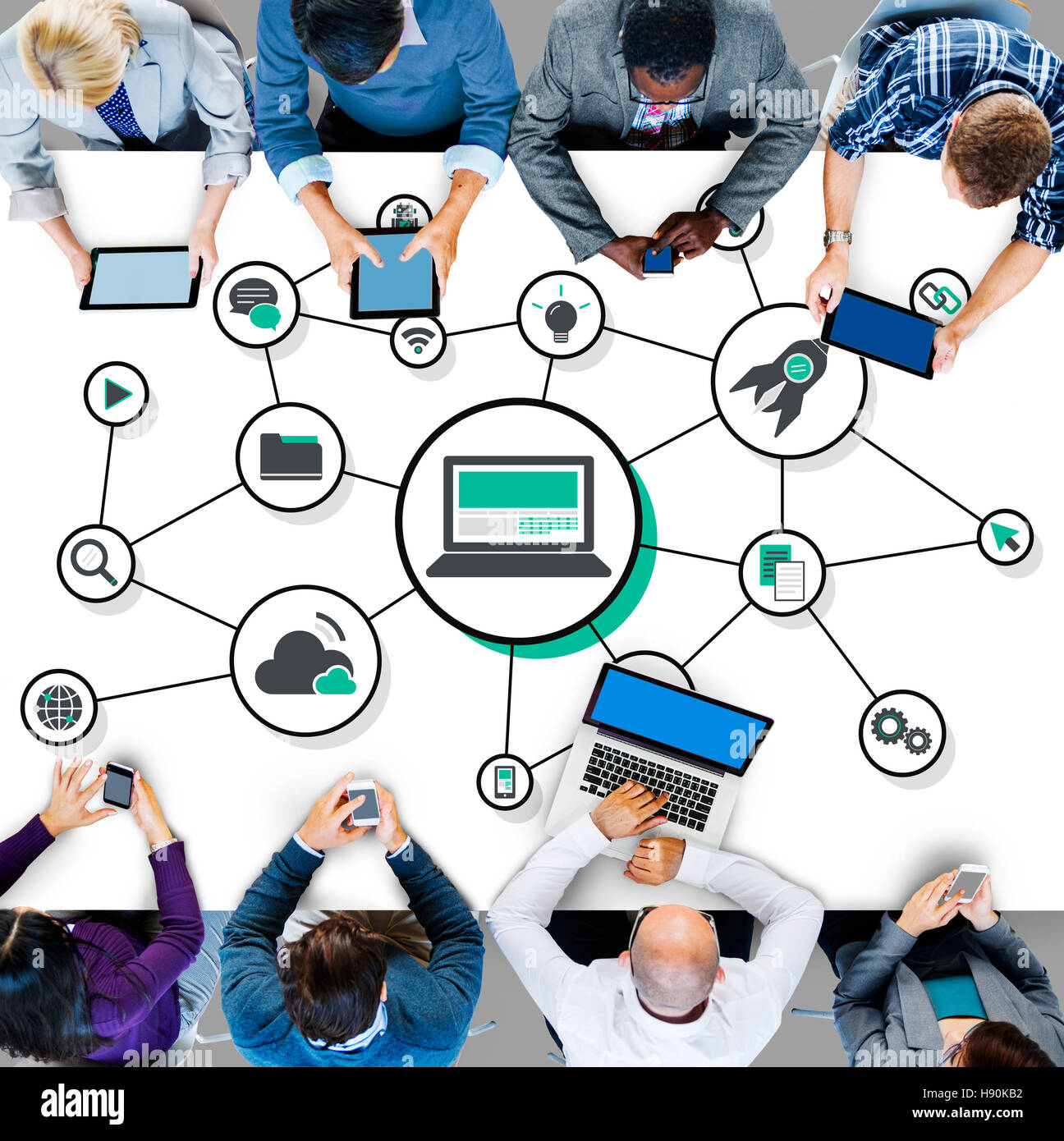 Technology Digital Share Media Link Concept Stock Photo - Alamy
