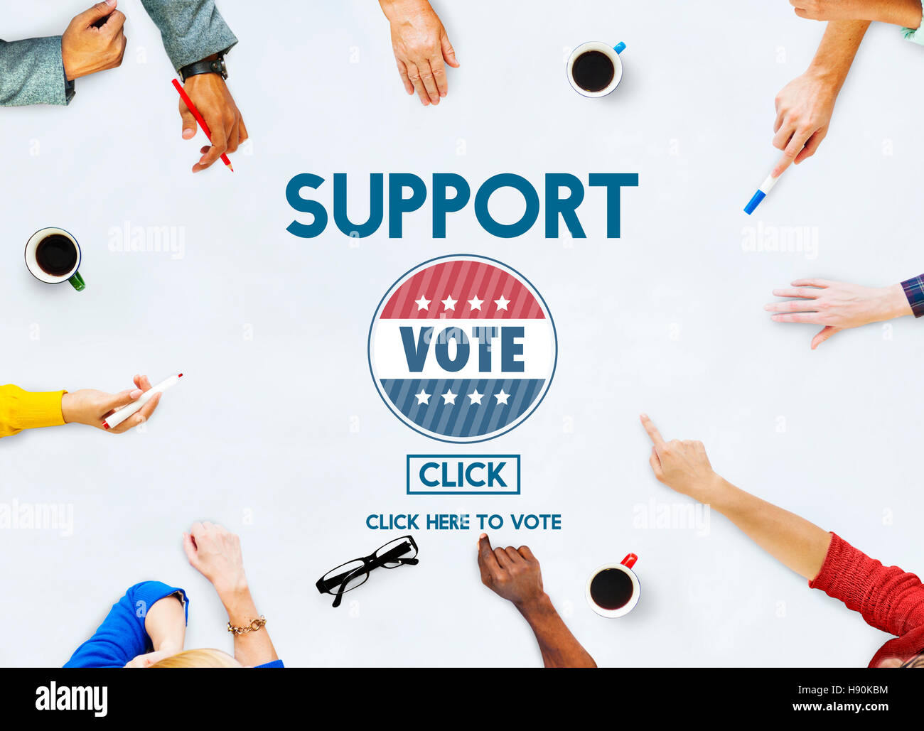 Support Collaboration Assistance Vote Election Concept Stock Photo - Alamy