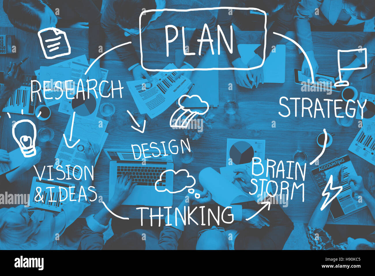 Plan Strategy Brainstorming Thinking Creativity Success Concept Stock ...