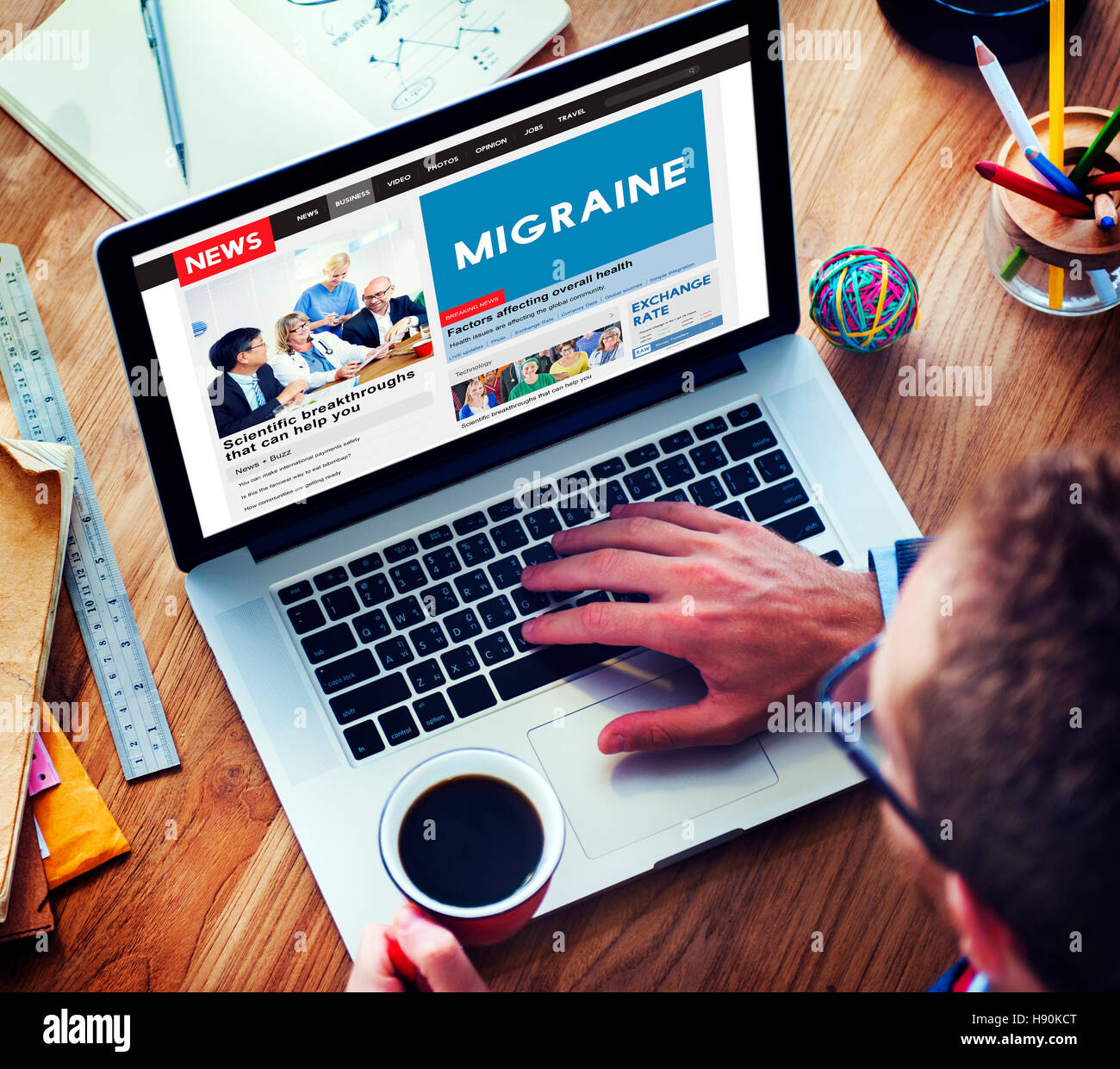 Migraine Symptoms Diagnosis Disturbed Vision Concept Stock Photo - Alamy