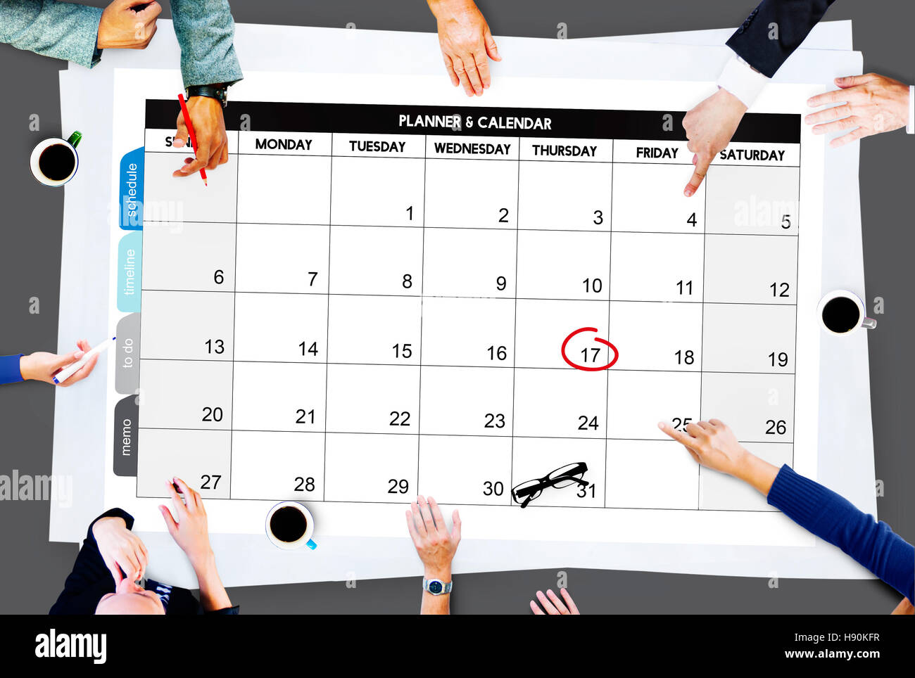 Calender Planner Organization Management Remind Concept Stock Photo - Alamy