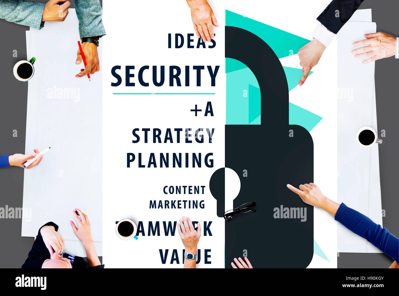 Security Strategy Content Surveillance Lock Concept Stock Photo - Alamy
