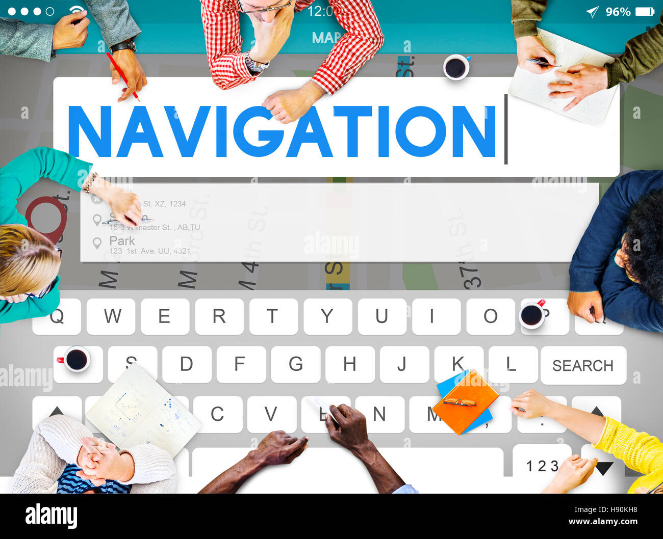 Navigation Location Travel Search Trip Concept Stock Photo - Alamy