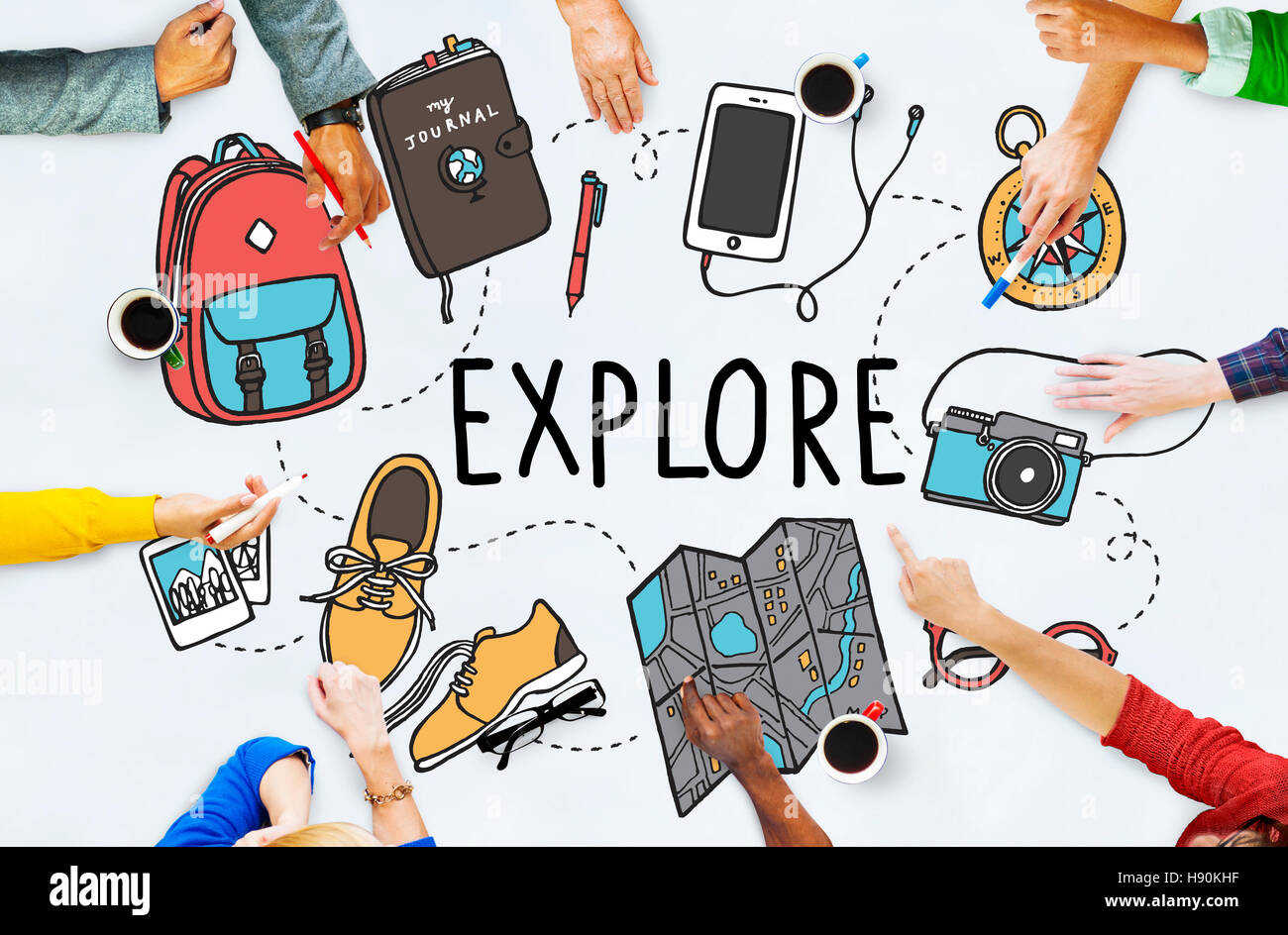 Explore Exploration Travel Journey Backpacker Concept Stock Photo - Alamy