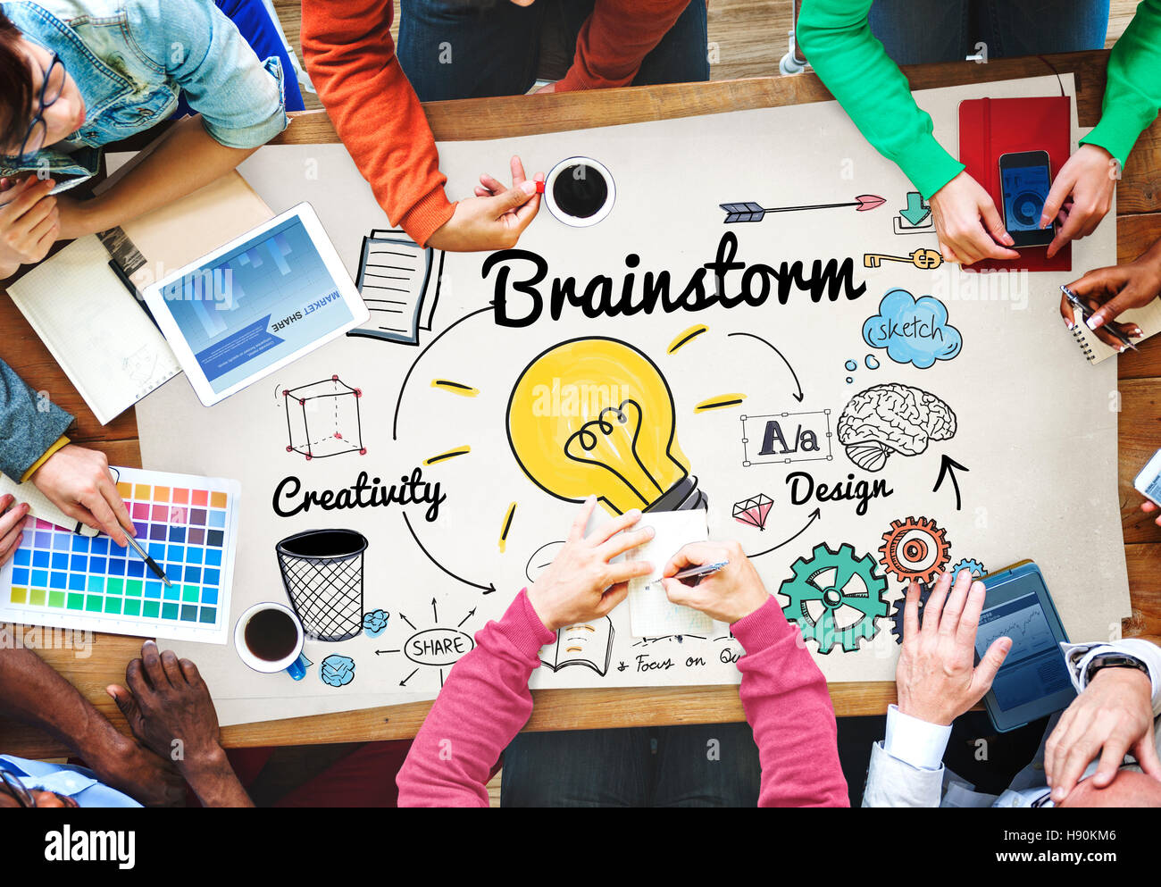Brainstorming Analysis Planning Sharing Meeting Concept Stock Photo - Alamy