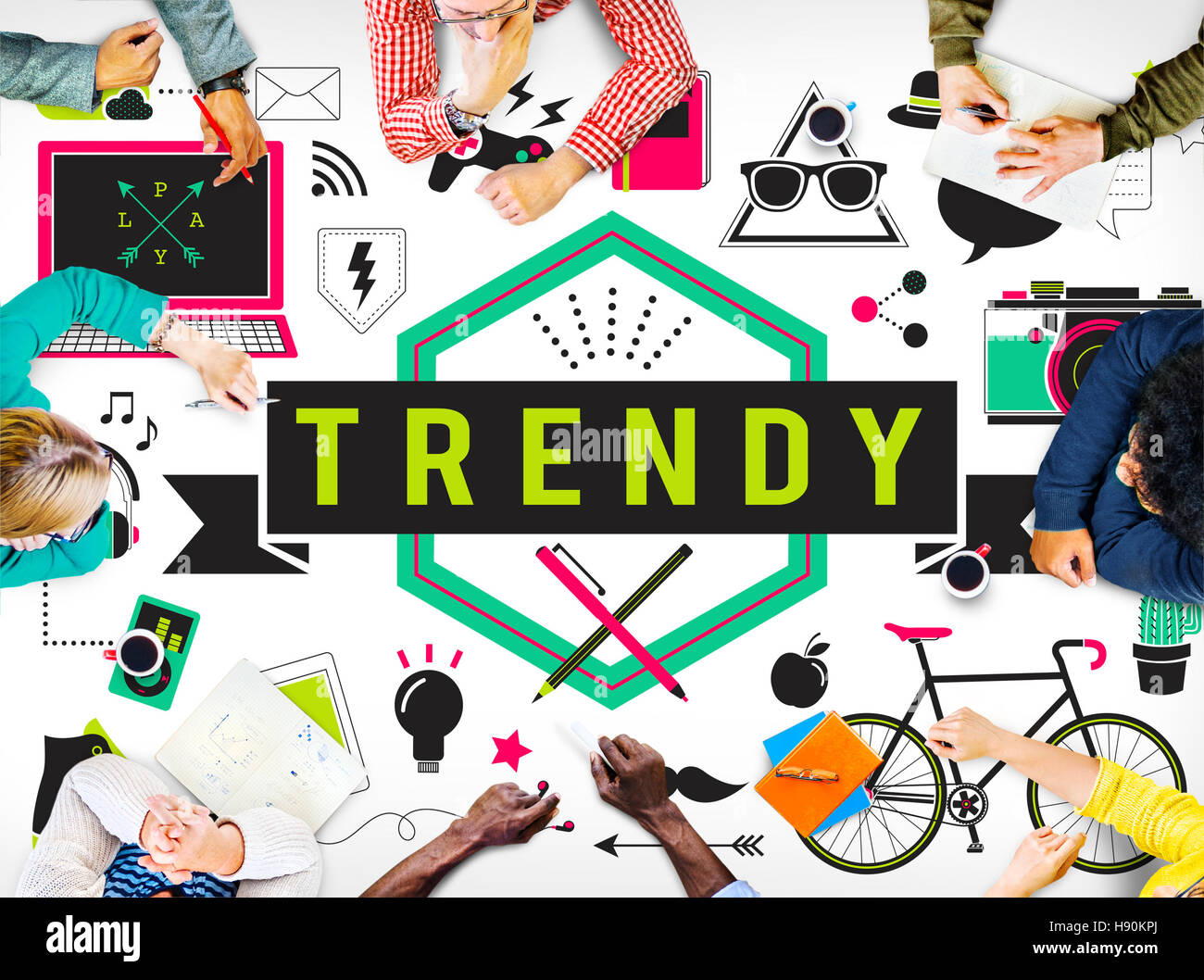 Trend Trendy Design Modern Style Fashion Latest Concept Stock Photo - Alamy