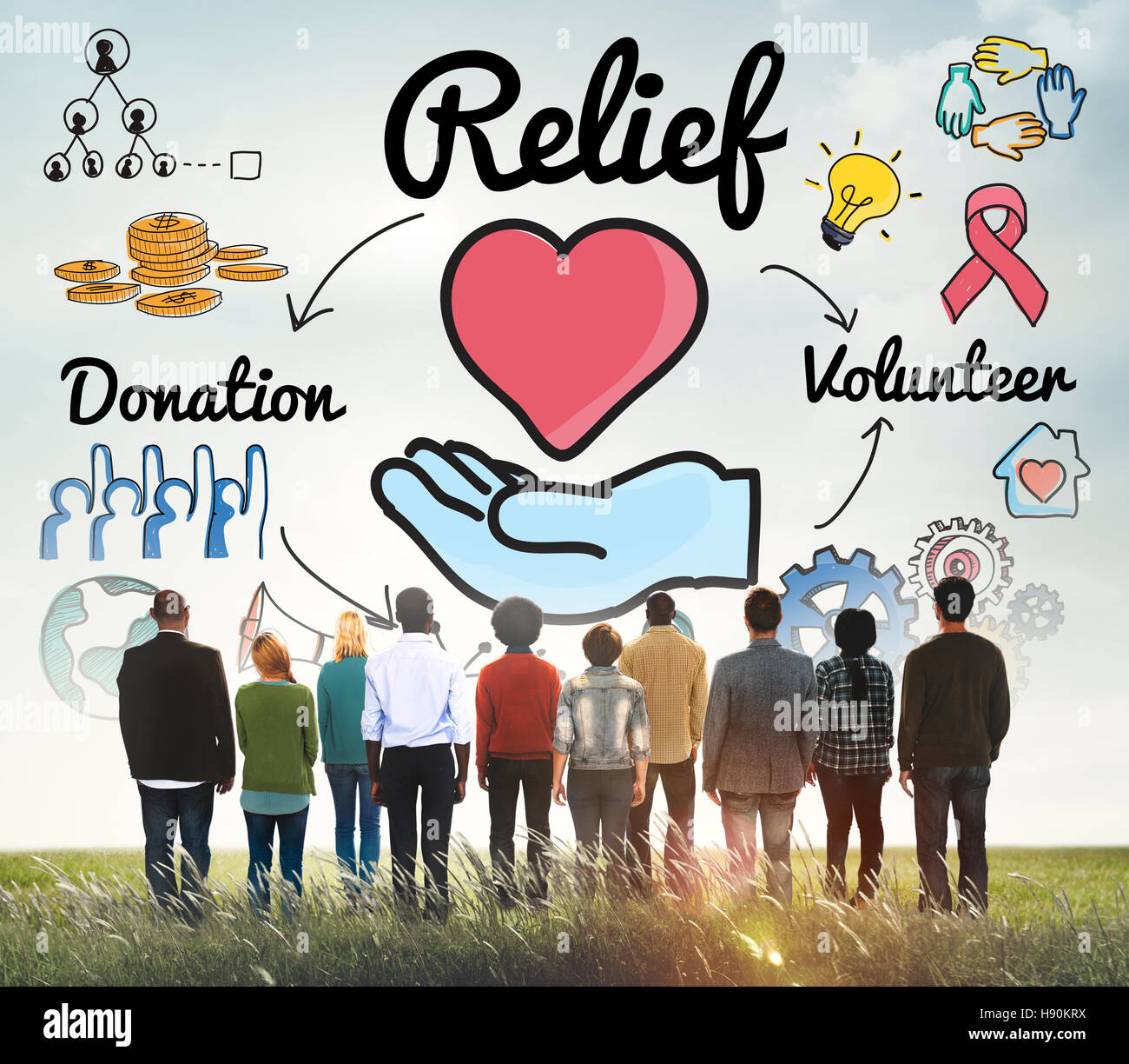 Relief Relaxation Charity Assistance Support Giving Concept Stock Photo ...