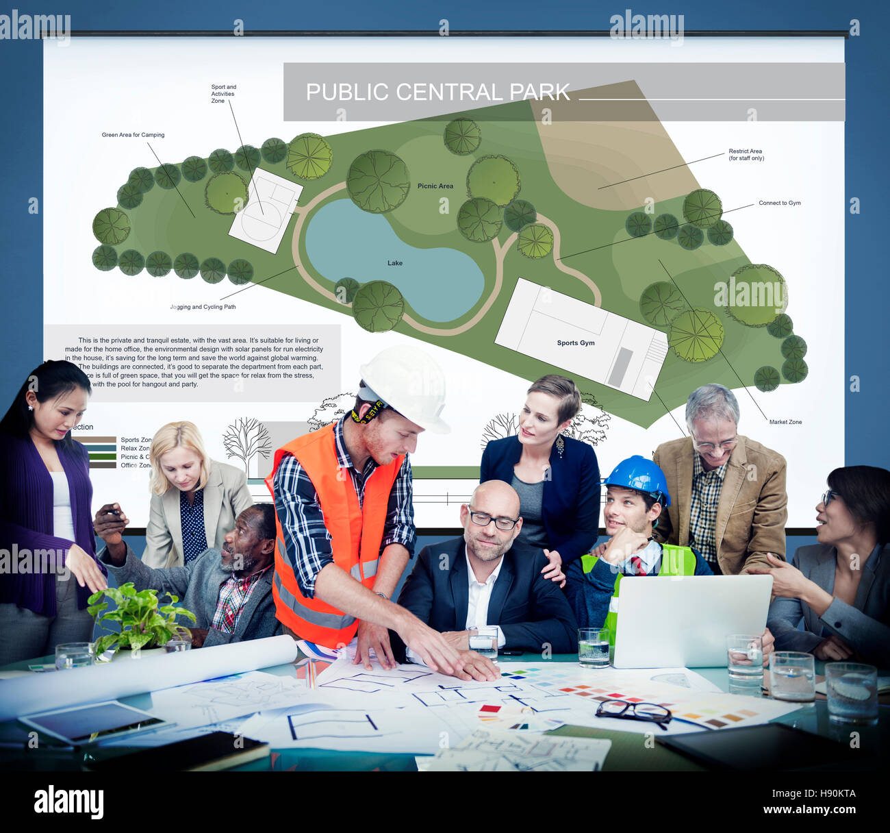 Public Park Layout Map Information Concept Stock Photo - Alamy