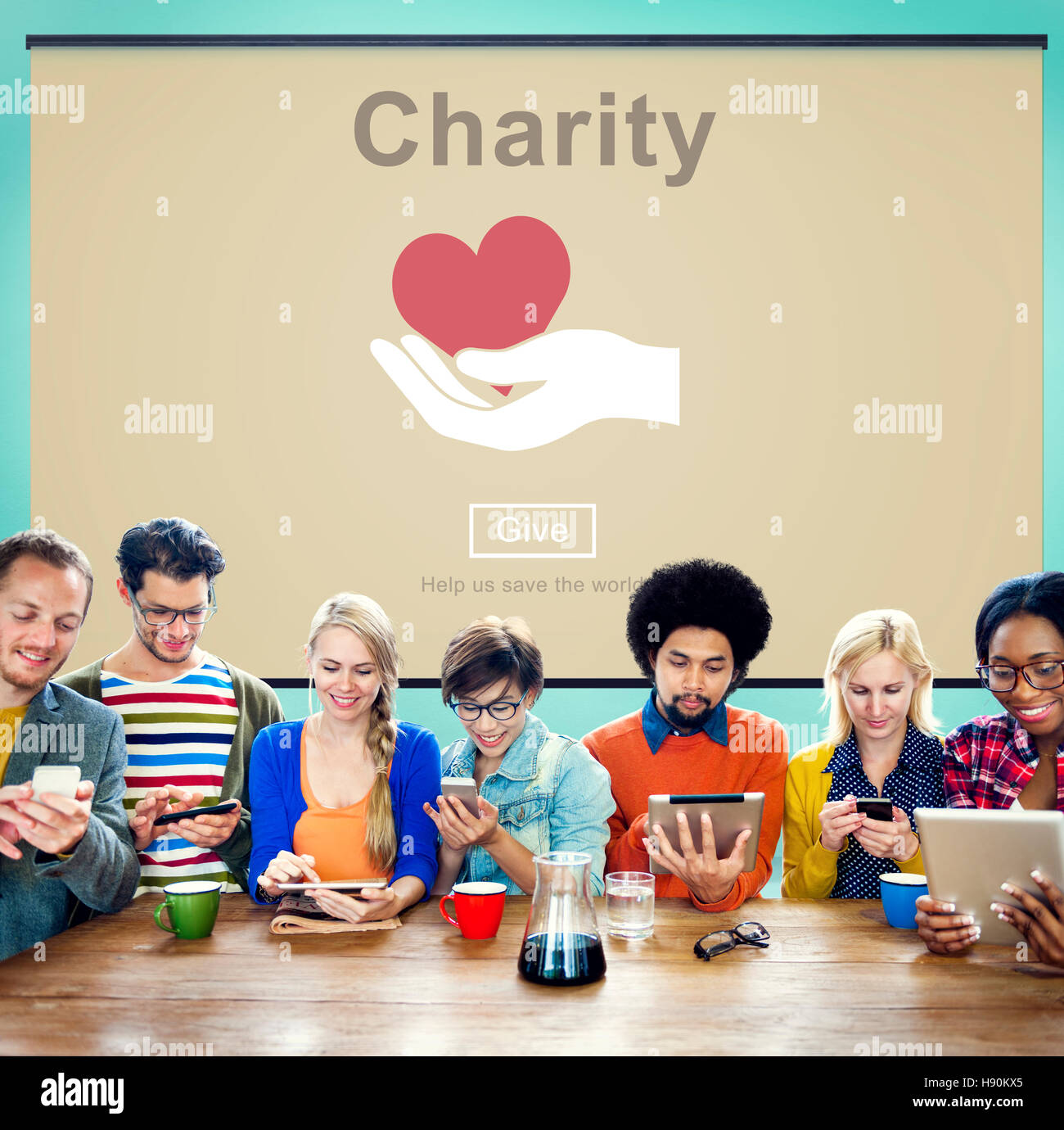 Charity Volunteer Donate Hand Symbol Concept Stock Photo - Alamy