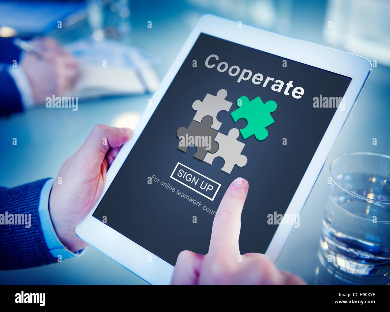 Office Worker Internet Connection Tablet Concept Stock Photo - Alamy