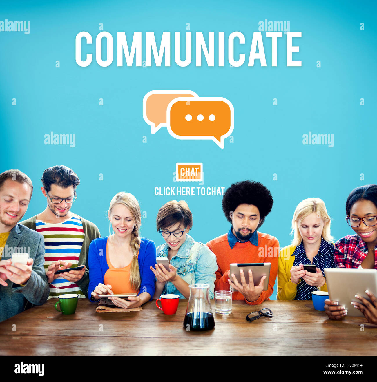 Communication Online Connection Chat Social Media Concept Stock Photo ...