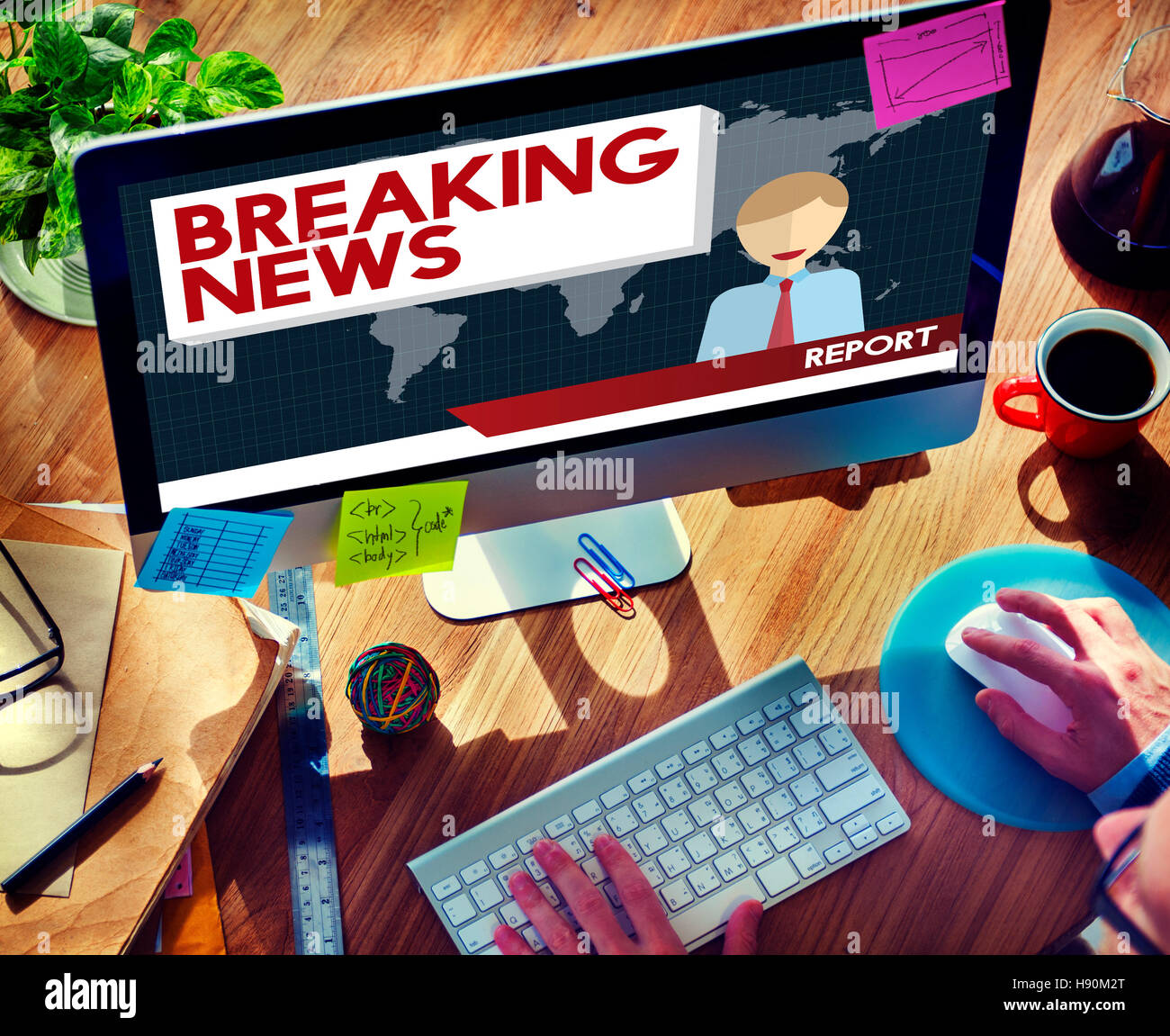 Breaking News Article Broadcast Headline Journal Concept Stock Photo ...