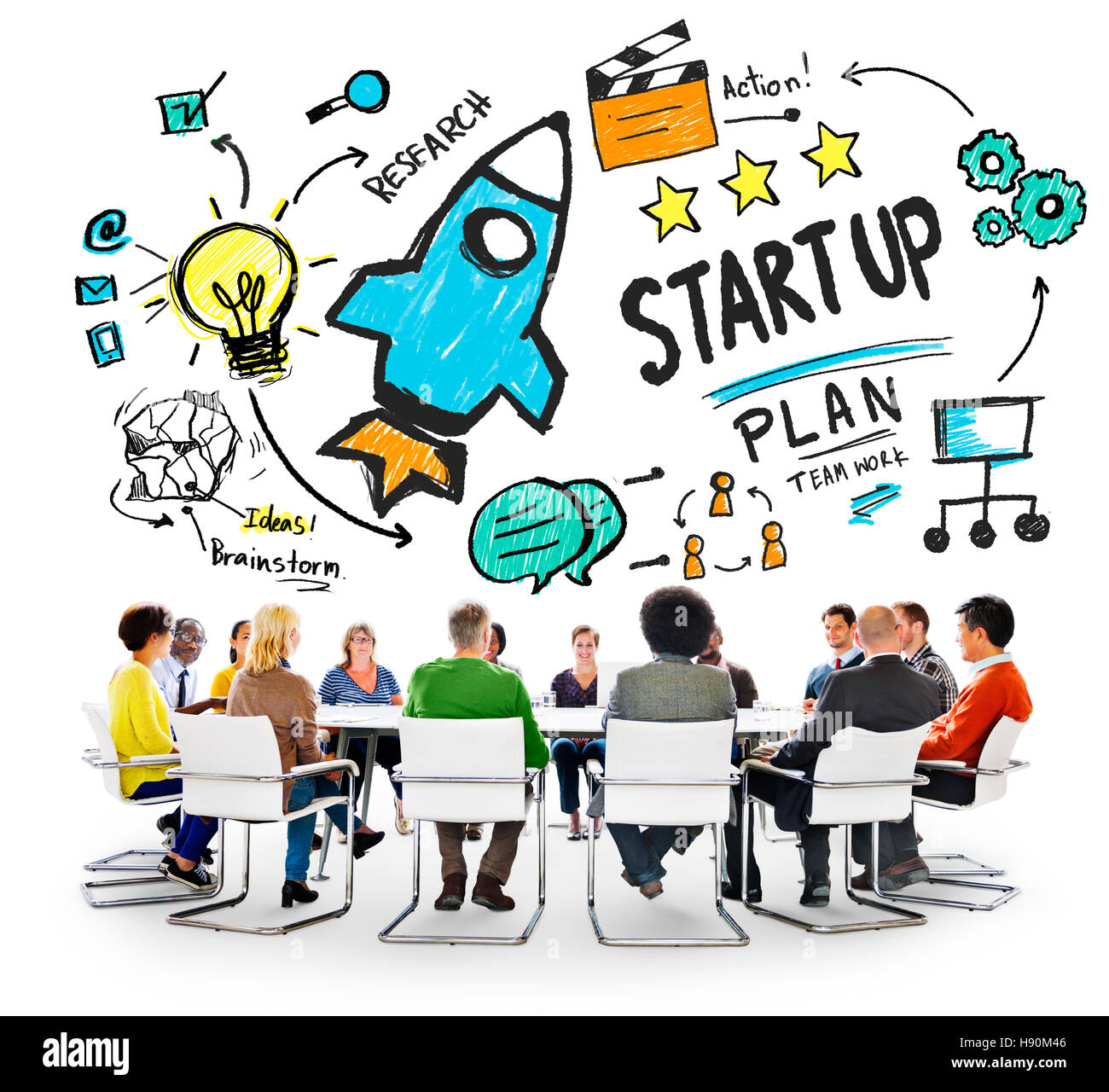 Start Up Business Launch Success People Meeting Concept Stock Photo - Alamy